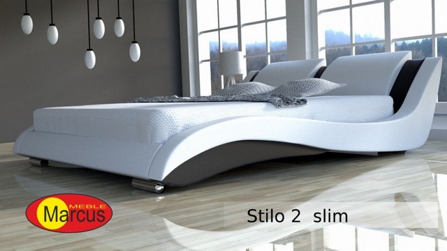 Čalouněná postel Stilo 2 slim eko kůže - moderní postele Nábytek Ložnice