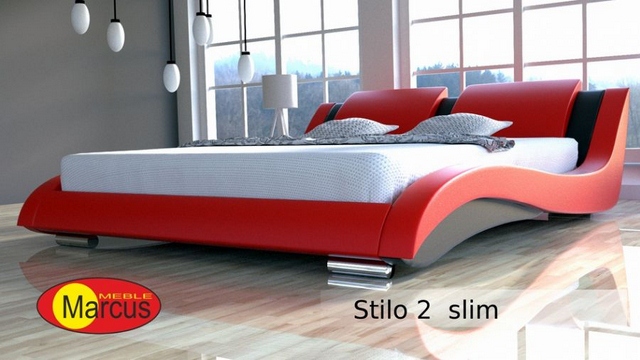 Čalouněná postel Stilo 2 slim eko kůže - moderní postele Nábytek Ložnice